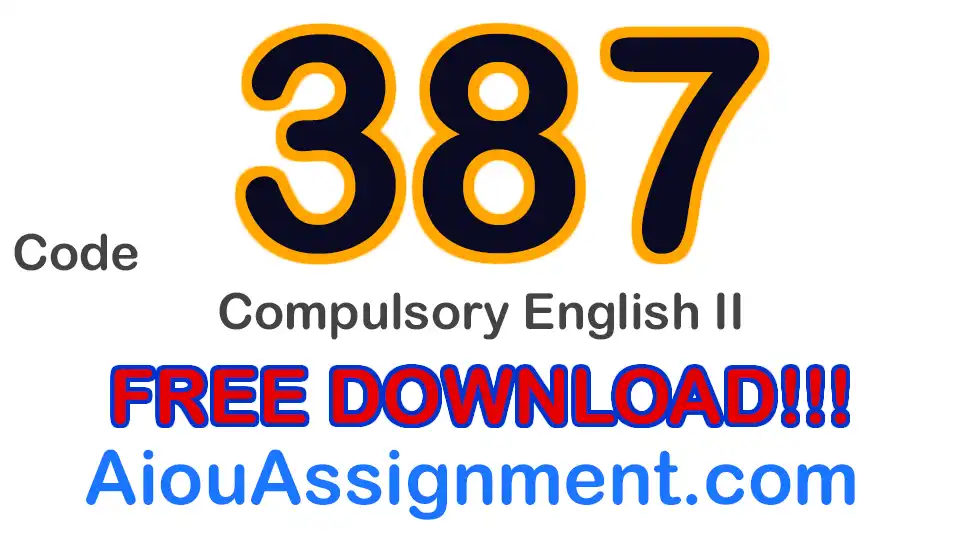 AIOU 387 solved assignment FA/I.Com PDF (Autumn 2025)